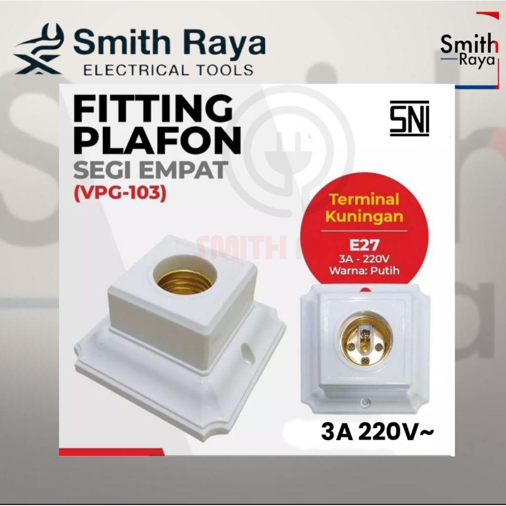 Jual Fitting lampu plafon segi empat Fitting tempel | Shopee Indonesia
