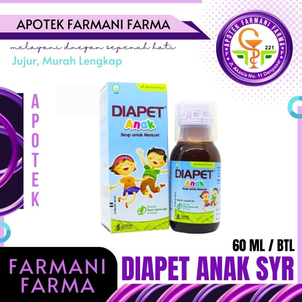Jual DIAPET ANAK SIRUP 60 ML / HERBAL DIARE ANAK / OBAT DIARE ANAK ...