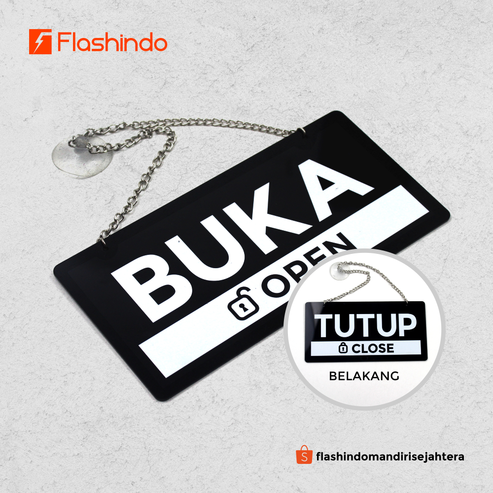 Jual Signboard Akrilik Buka Tutup Open Close Bolak Balik | Model ...