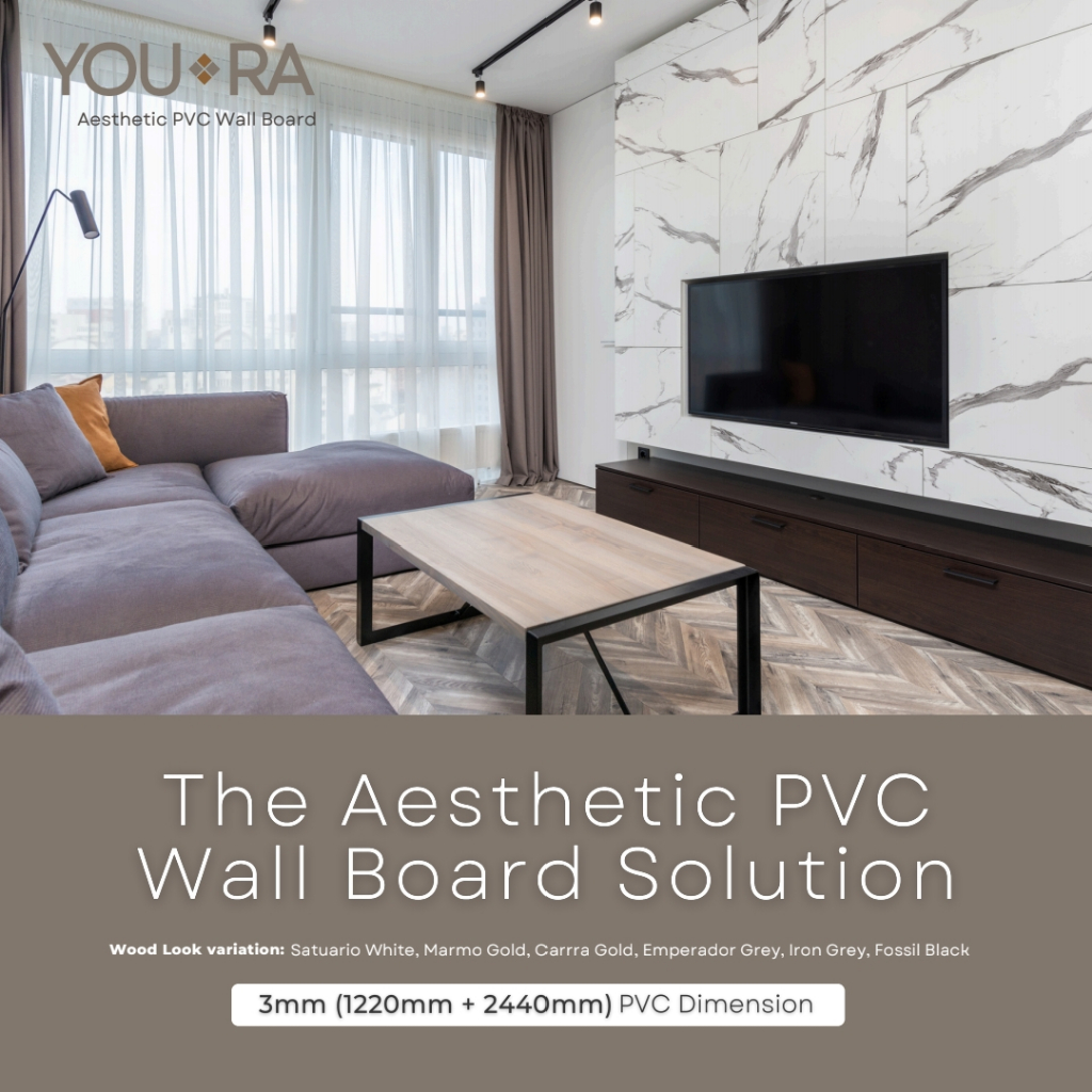 Jual Wall Board PVC Marmer Youra Dekorasi Dinding Backdrop Tv Pelapis ...