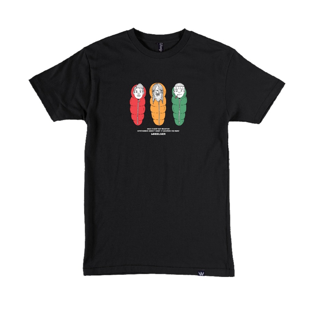 Jual Wheelger Sleeping BagTshirt - Black (KAOS GUNUNG) | Shopee Indonesia