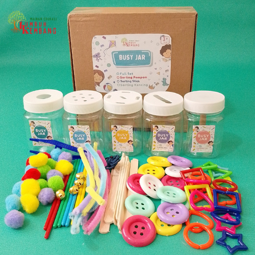 Jual Busy Jar Mainan Edukasi Montessori 5IN1 Fine Motorik Play Sensori ...