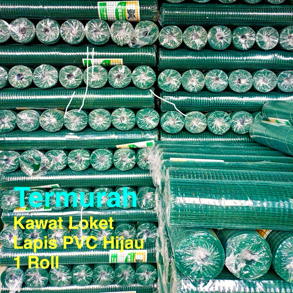 Jual Kawat Ram Loket Lapis PVC Hijau Ayakan Kandang Aviari 1/4 1/2 3/4 ...