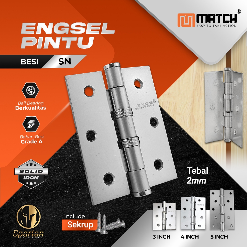 Jual Engsel Pintu Rumah Jendela Lemari Besi Grade A Tebal Berkualitas 3 ...