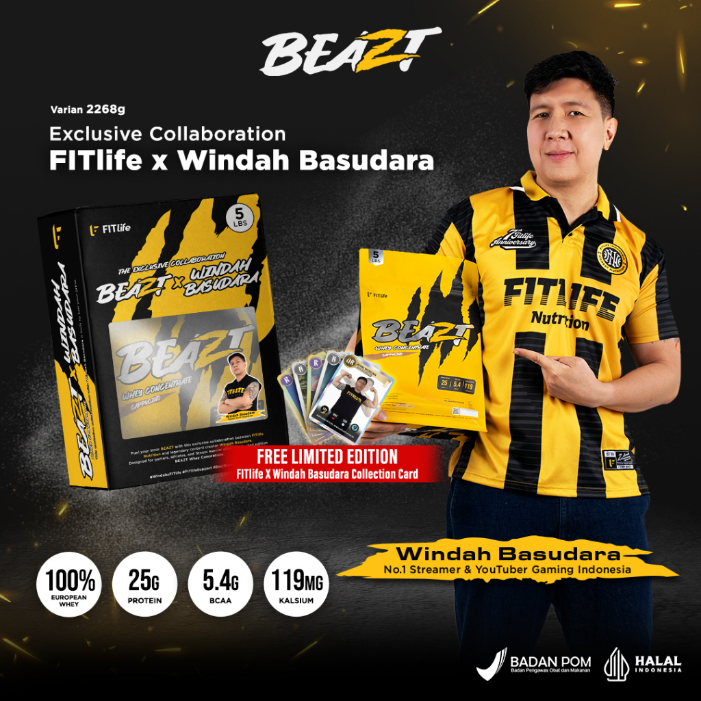 Jual FITLIFE Beazt 5 lbs Whey Protein Concentrate - Suplemen Fitness ...