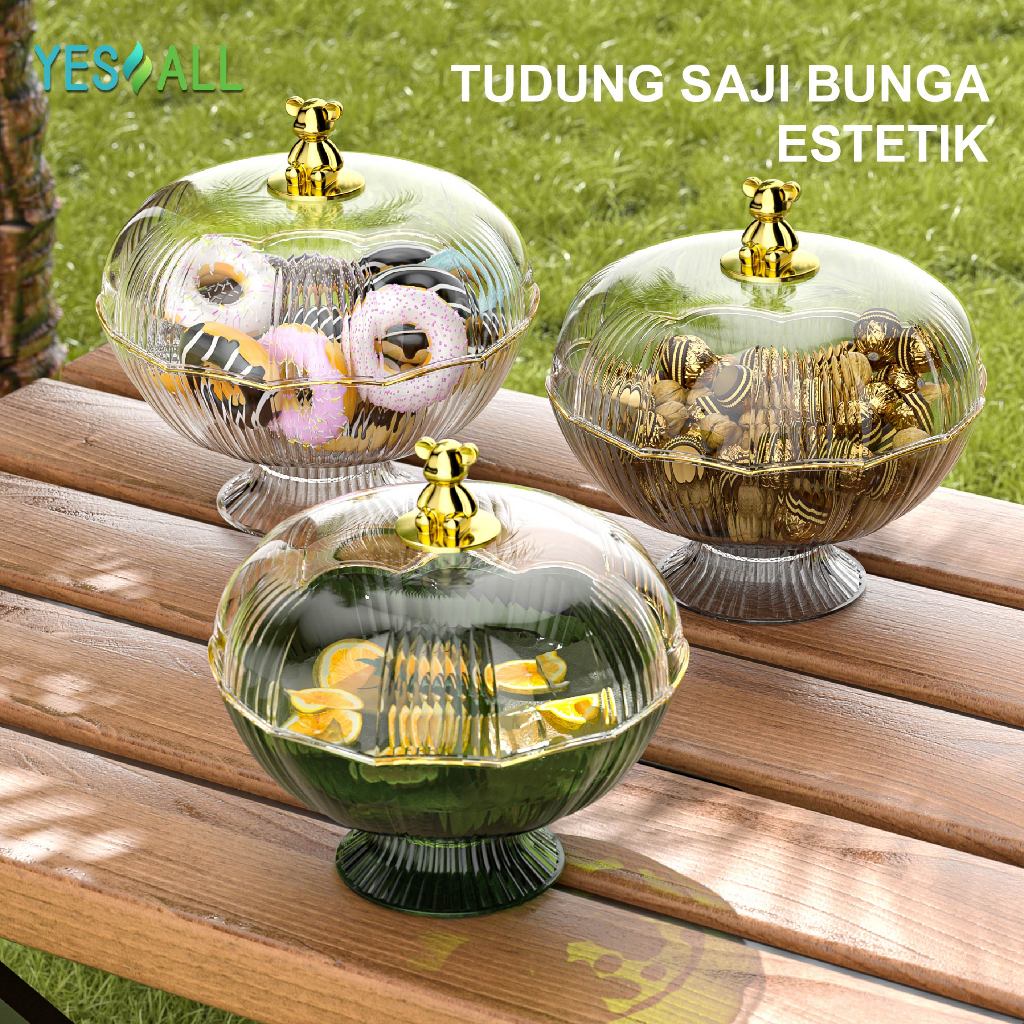 Jual YESALL Tudung Saji Bulat Penutup Makanan Transparan - Tempat Snack ...
