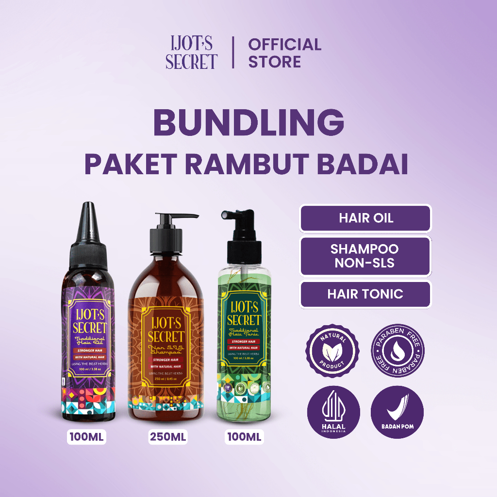 Jual Paket Bundling Ijots Secret Rambut Badai Hair oil 100ml + Hair ...