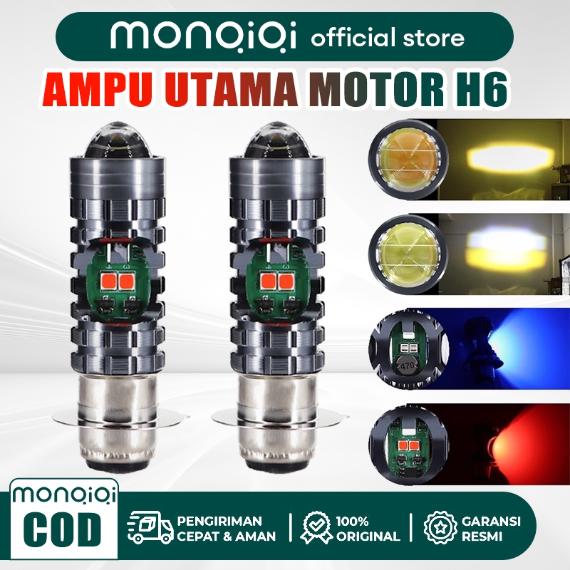 Jual PD15 LAMPU UTAMA MOTOR H6 D2 LASERGUN DEVIL EYES LAMPU LED H6 LASER HI LO DUAL BEAM 2 WARNA ...