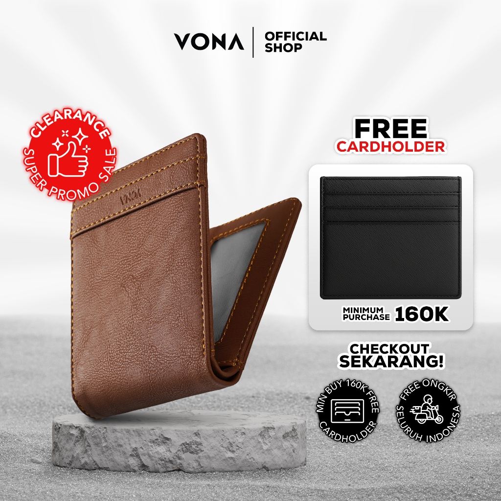 Jual VONA Gen Wallet - Dompet Pendek Pria Lipat 2 Kulit PU Model List ...