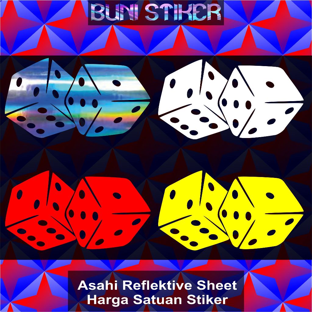 Jual Stiker Cutting Logo Dadu Keren 3d Racing Motor Helm Terlaris ...