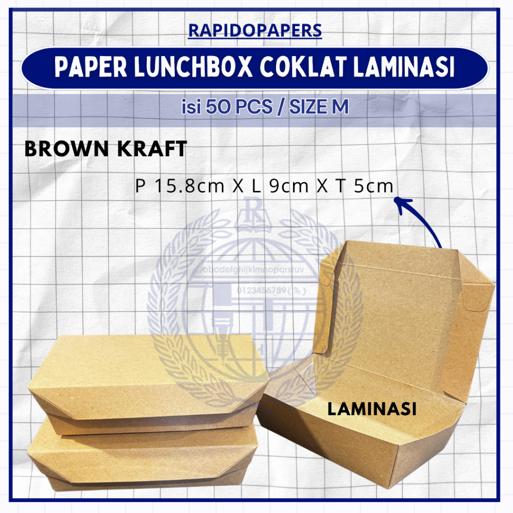 Jual Paper Lunch Box Kraft [1 Pack isi 50 pcs, ukuran M] Forming Paper ...