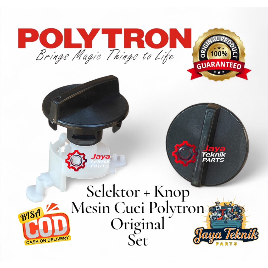 Jual SET SELEKTOR + KNOP HITAM PEMBUANGAN AIR MESIN CUCI POLYTRON 2 ...