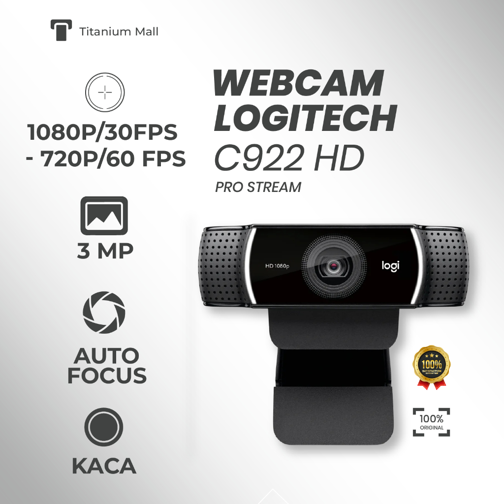 Jual Logitech C922 Webcam (Kamera) Pro Streaming Full HD 1080p dengan ...