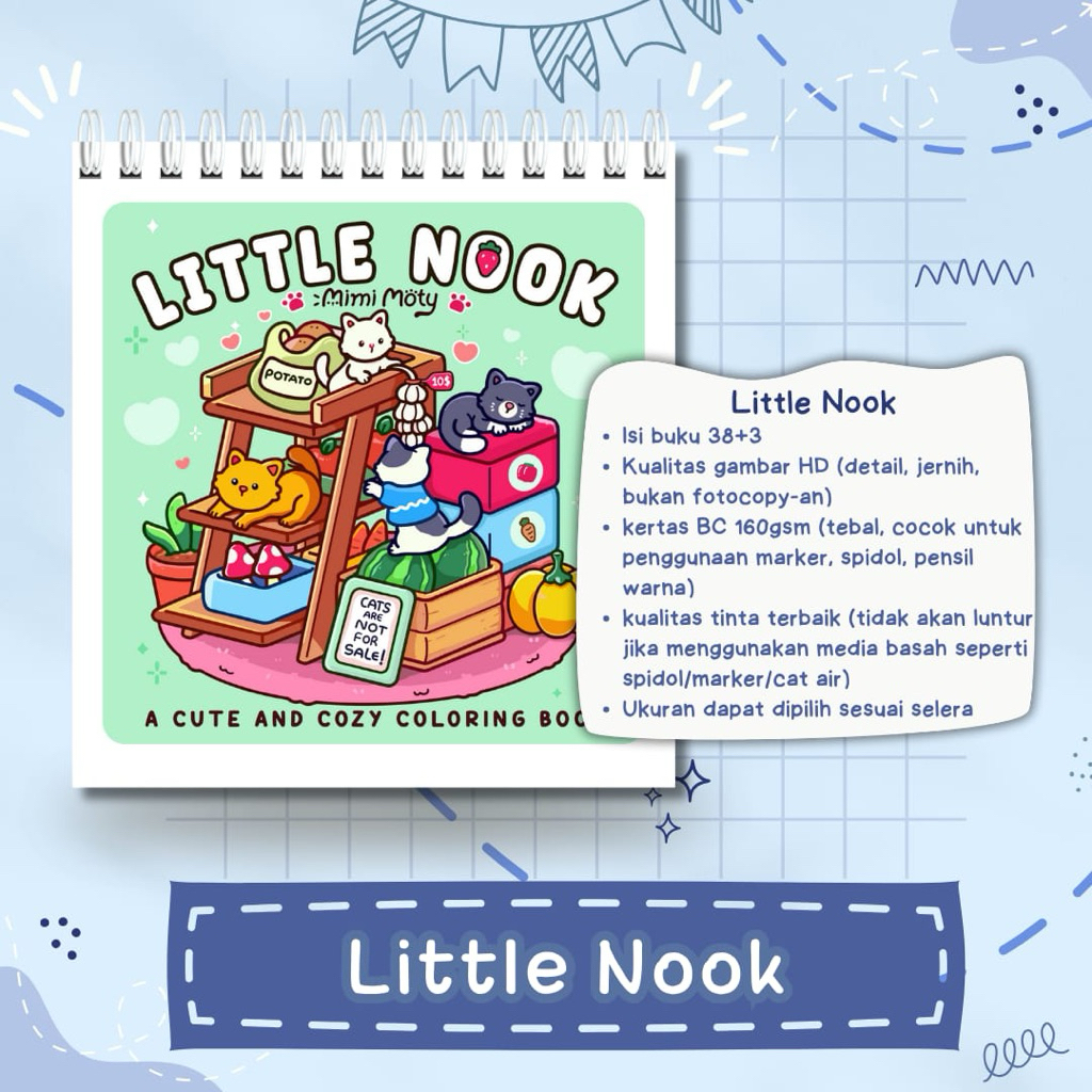 Jual Little Nook A Cute And Cozy Coloring Book Mimi Moty | Shopee Indonesia