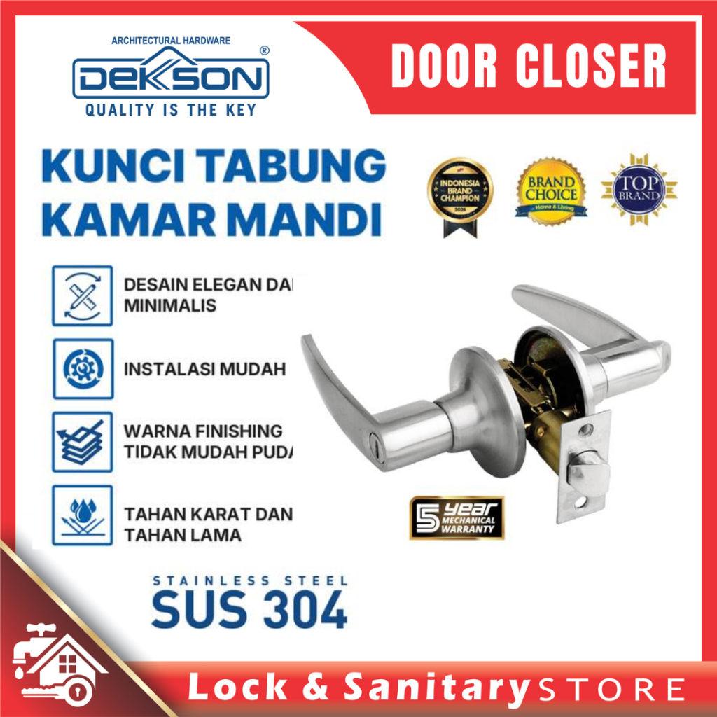 Jual Handle Pintu Kunci Toilet Leverset Dekson LS T6300 Lever Set Dekkson LS T6300/Kunci Pintu ...