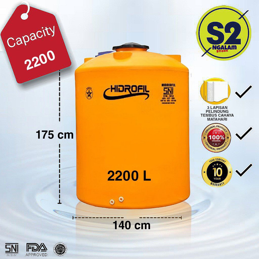 Jual Tandon Air /Toren Air /Tangki Air - HIDROFIL 2200 Liter (Invoice ...