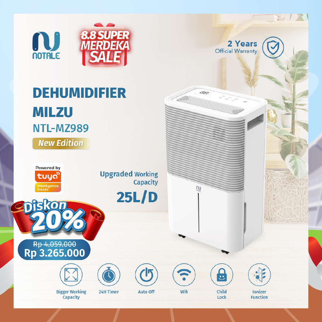 Jual Notale Milzu Dehumidifier Penyerap Lembab Ruangan Air Dehumidifier ...