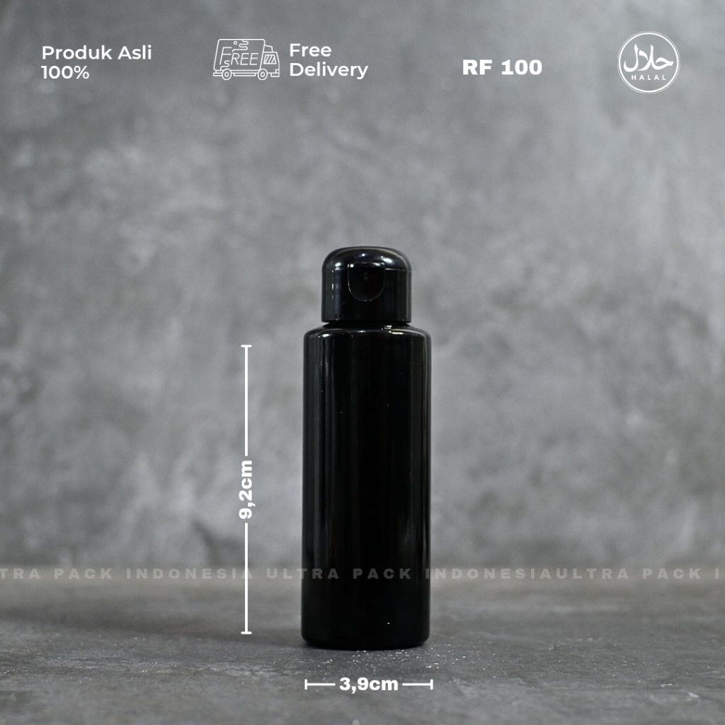 Jual KEMASAN BOTOL FLIPTOP ISI ULANG - BOTOL PET RF 100ML HITAM + FLIP ...