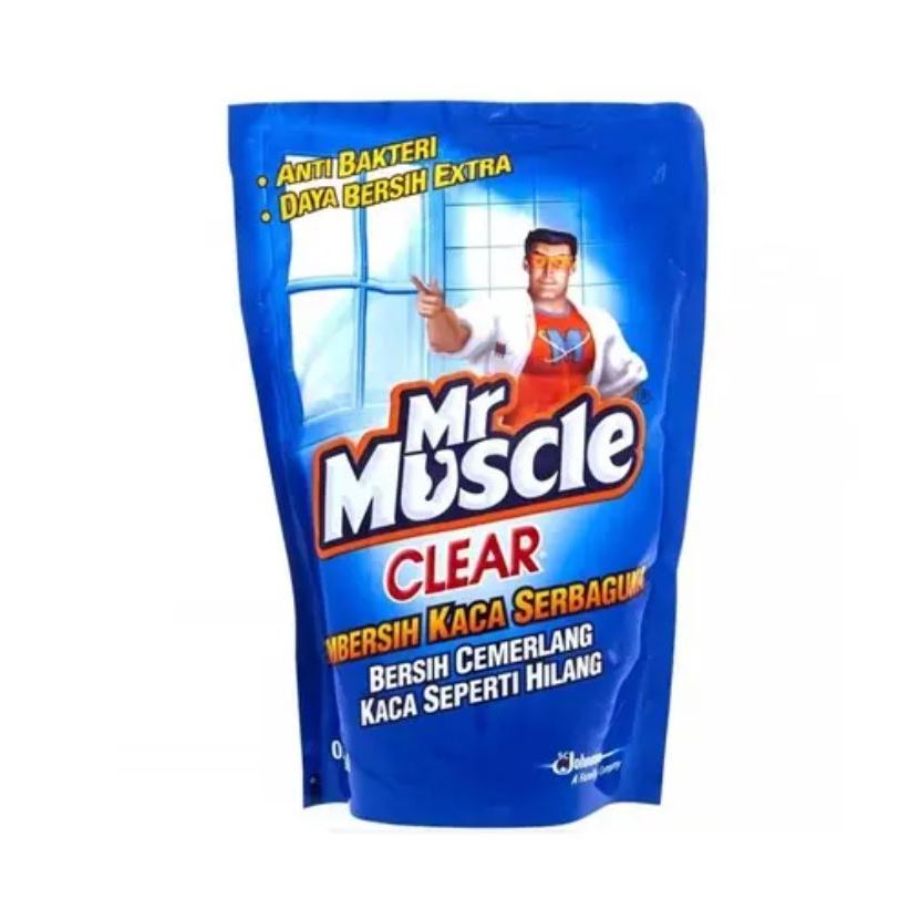 Jual Mr Muscle Clear Pembersih Kaca Biru Pouch 400 Ml Cleaning | Shopee ...