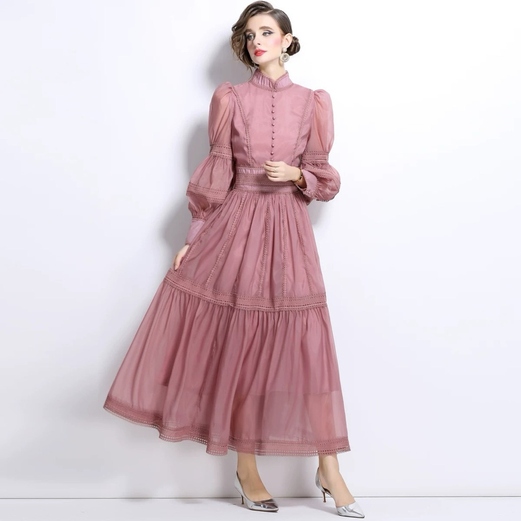 Jual NEW Kalea maxi dress 8colors GAMIS hijab friendly (Pink hitam ...