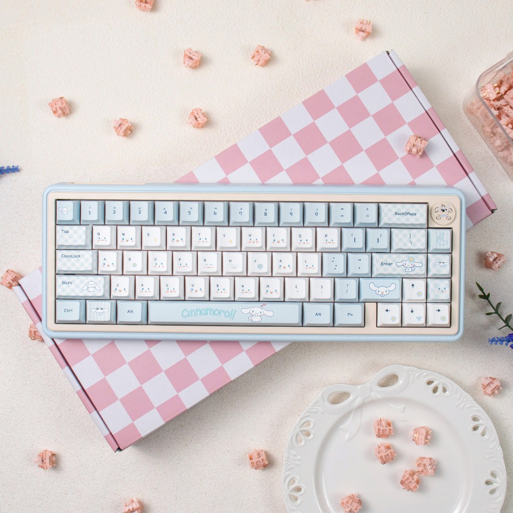 Jual URE Cinnamoroll keycaps Biru PBT Cherry Profile Kartun Lucu Keycap ...