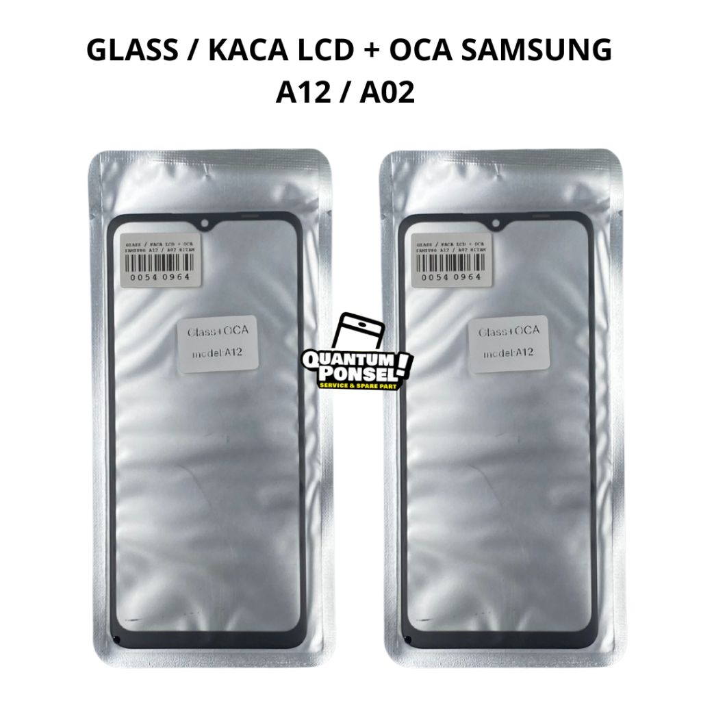 Jual GLASS / KACA LCD + OCA SAMSUNG A12 / A02 HITAM | Shopee Indonesia