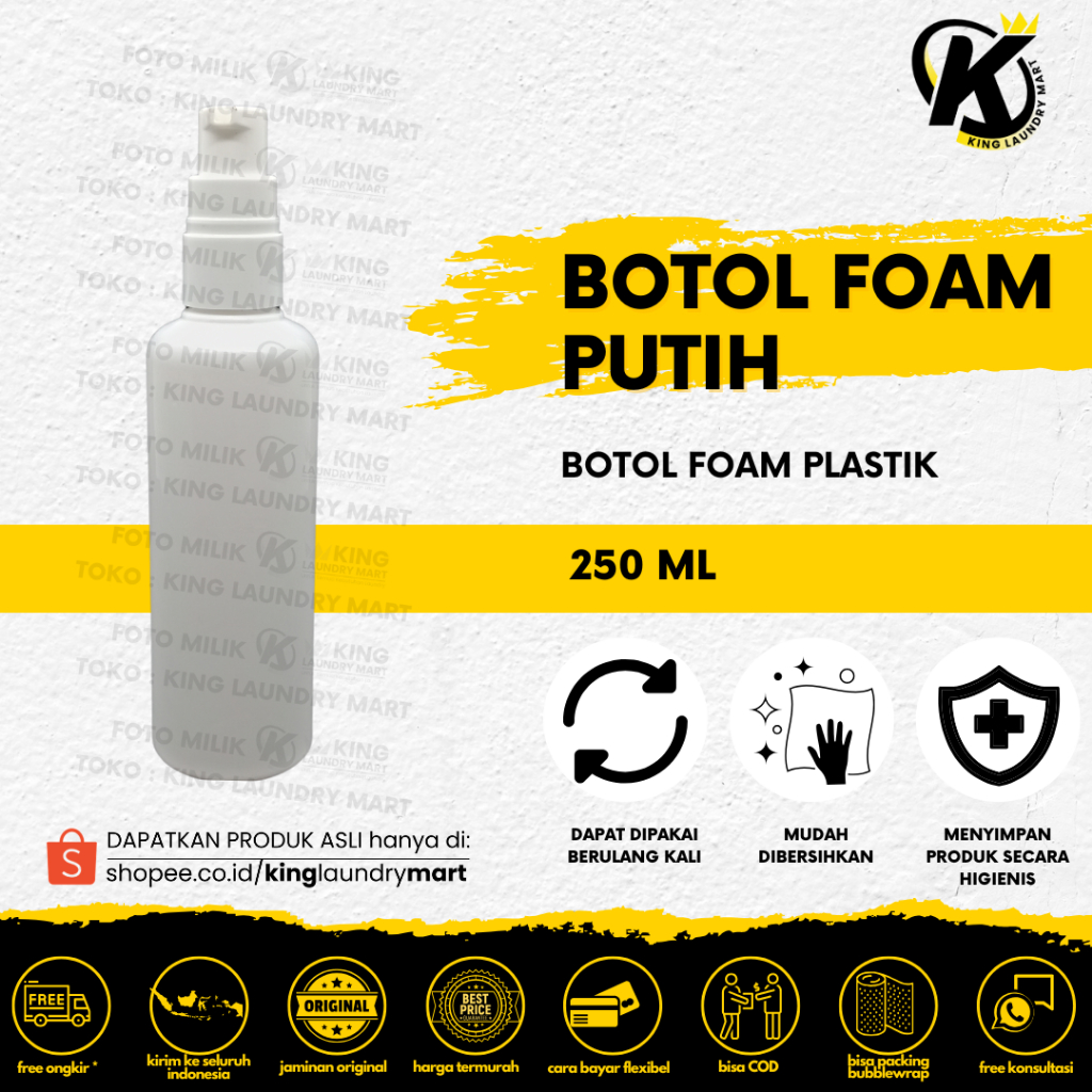 Jual BOTOL FOAM UK 250 ML | PENYIMPANAN SABUN | TEMPAT PEMBUAT FOAM ...