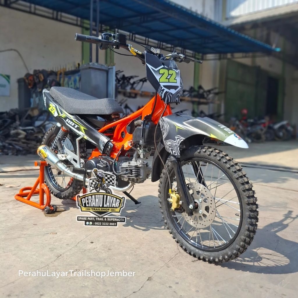 Jual frame rangka trail bebek RBT grasstrack modif pnp mesin bebek ...