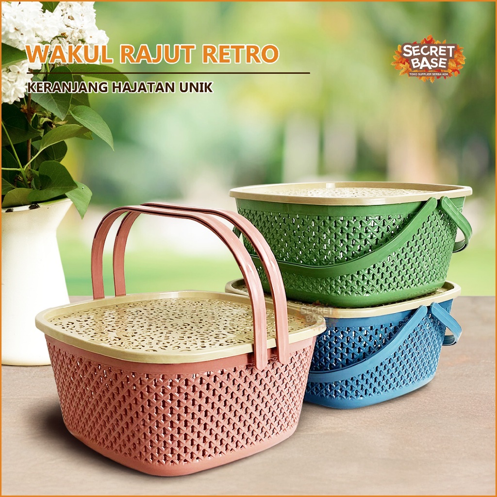 Jual WAKUL RAJUT LATTE - Keranjang Hajatan Unik / Besek Berkat Jaman Now / Bakul Nasi Plastik ...