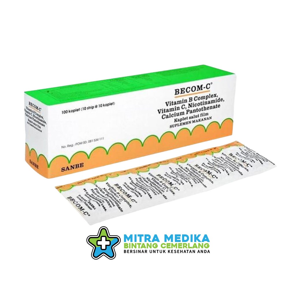 Jual BECOM-C KAPLET VITAMIN B COMPLEX, VIT C, SUPLEMEN KESEHATAN (1 ...