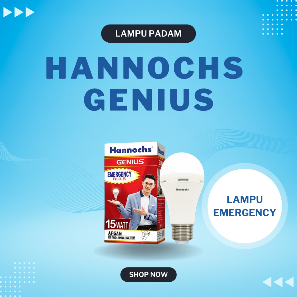 Jual (PROMO) Lampu Padam/Emergency/magic Lamp Hannochs Genius 6w/8w/10w ...
