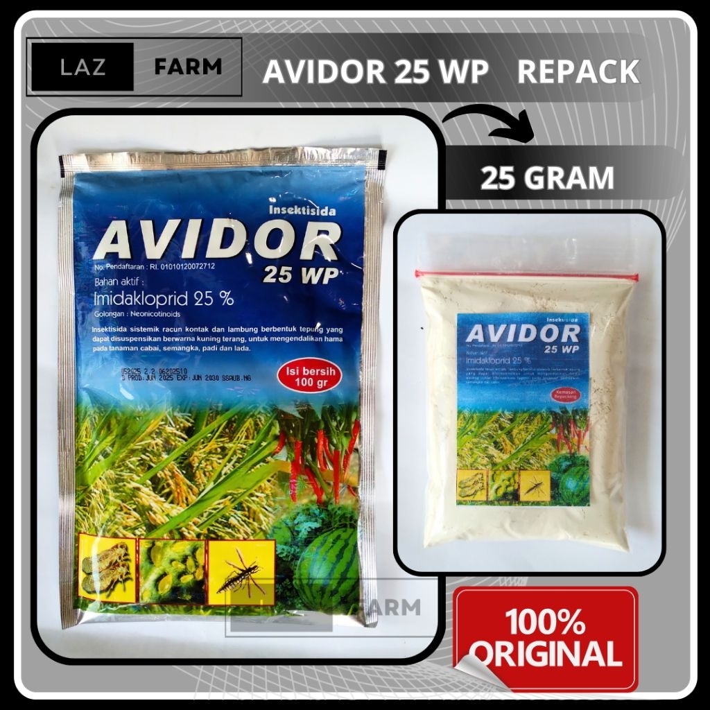 Jual INSEKTISIDA AVIDOR 25 WP 25 GRAM KEMASAN REPACK ORIGINAL | Shopee ...