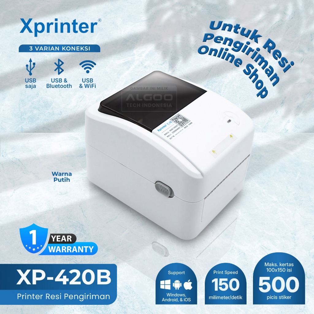 Jual XP 420 Printer Thermal Barcode Label Resi Android IOS | Shopee ...