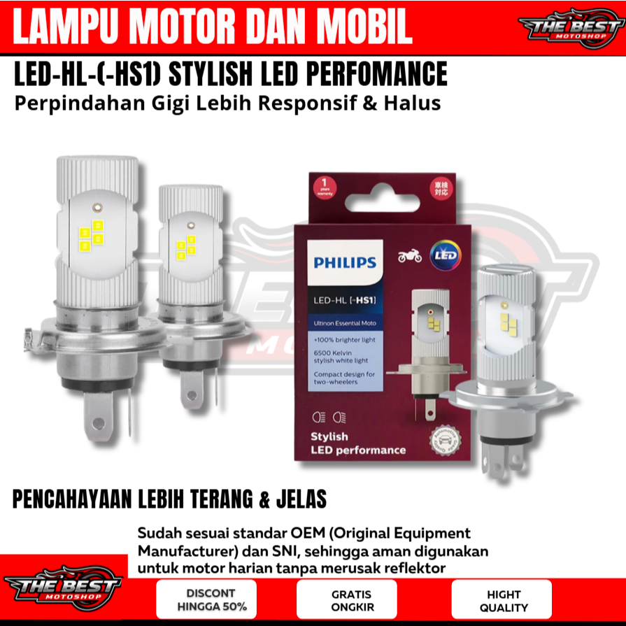 Jual LED HS1 LAMPU DEPAN H4 Ultinon Essential LED ( HS1 ) DC 6000K 6W 11636UEMX1 Bola Lampu ...