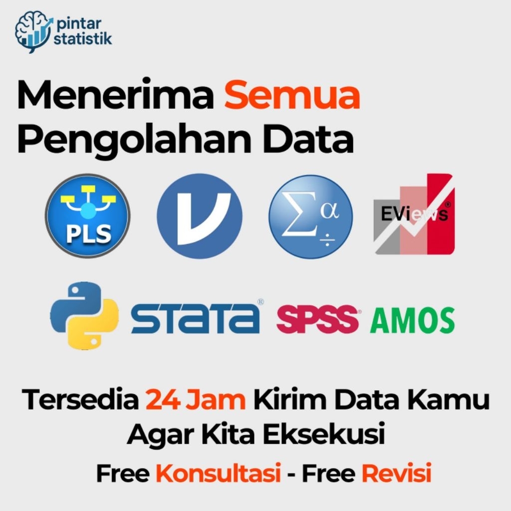 Jual Pengolahan Data Statistik | SMARTPLS | SPSS | AMOS | EVIEWS | STATA | Shopee Indonesia
