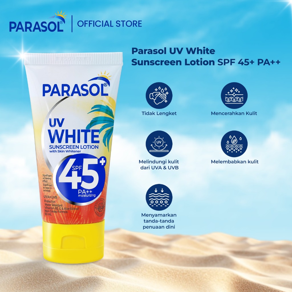 Jual Parasol Lotion Tabir Surya SPF45 PA++ - 50 ML Sunscreen Water ...
