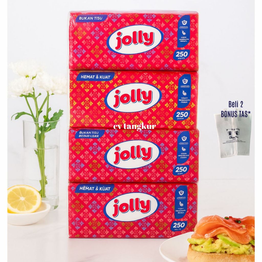 Jual [PAKET 4] Tissue Jolly 250 Sheets Tisu Jolly Tissu Besar | Shopee ...