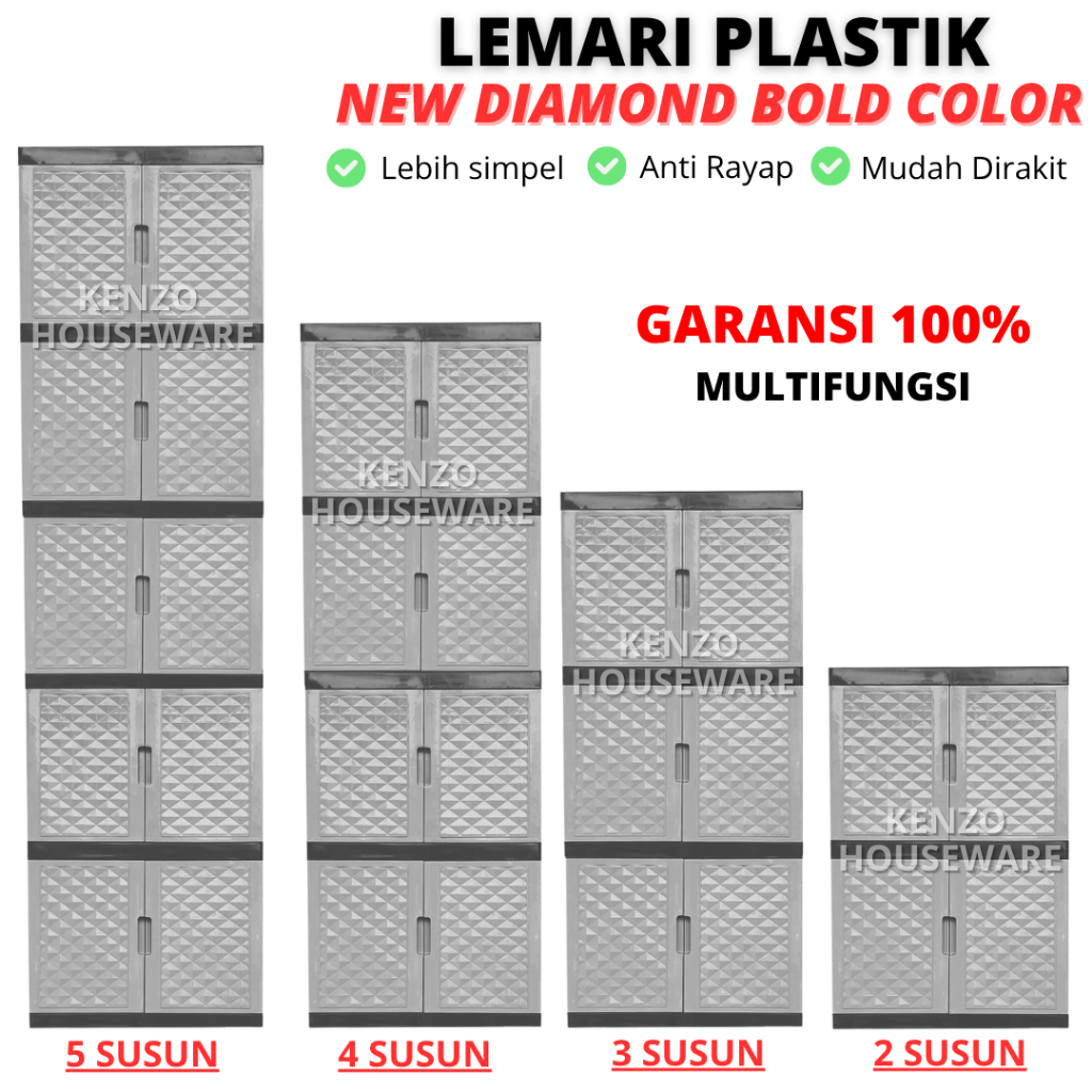 Jual Lemari Plastik 5 SUSUN SMALL SERIES TABITHA Lemari Baju Serbaguna ...