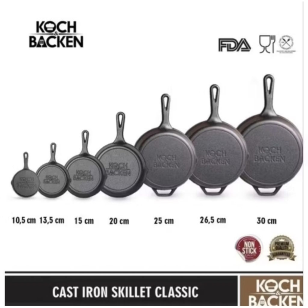 Jual KOCH&BACKEN CAST IRON SKILLET CLASSIC PRESEASONED 5,5INCH (13,5CM ...