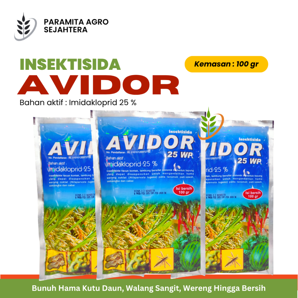 Jual INSEKTISIDA AVIDOR 25 WP 100 GR INSEKTISIDA PEMBASMI HAMA KUTU DAN ...