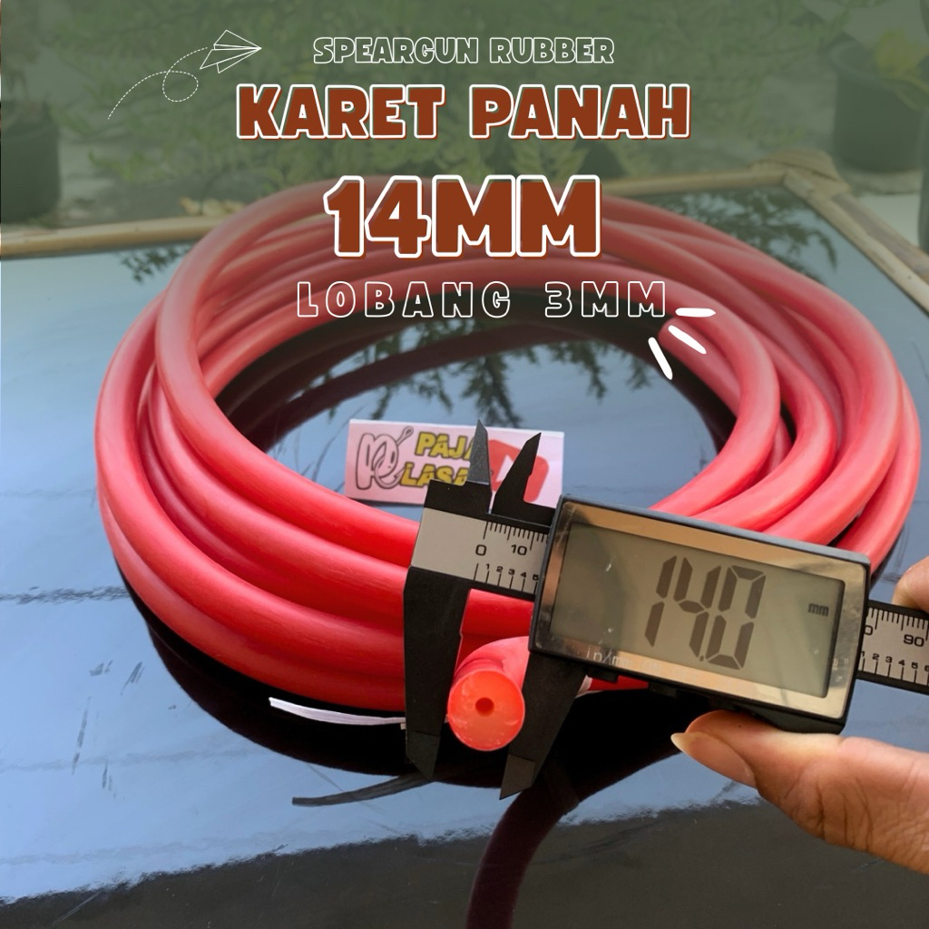 Jual karet speargun panah ikan 14mm warna merah per50cm | Shopee Indonesia