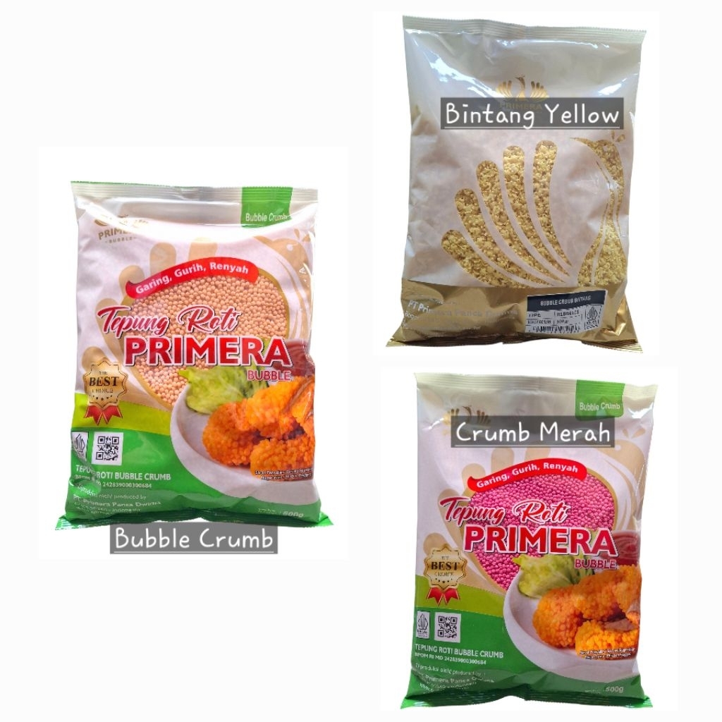 Jual PRIMERA TEPUNG ROTI BUBBLE CRUMBS | BINTANG YELLOW | CRUMBS MERAH ...