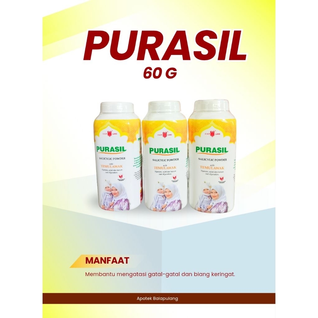 Jual Bedak Purasil 60g/botol | Shopee Indonesia