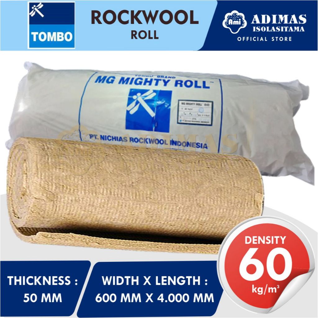 Jual Rockwool Roll Material Insulasi Merk Tombo Density 60 kg Tebal 50 ...