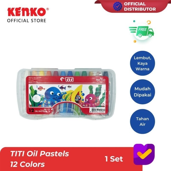 Jual TITI OIL PASTEL CRAYON MINYAK TI-P-12S / 12 WARNA / COLOURS CRAYON ...