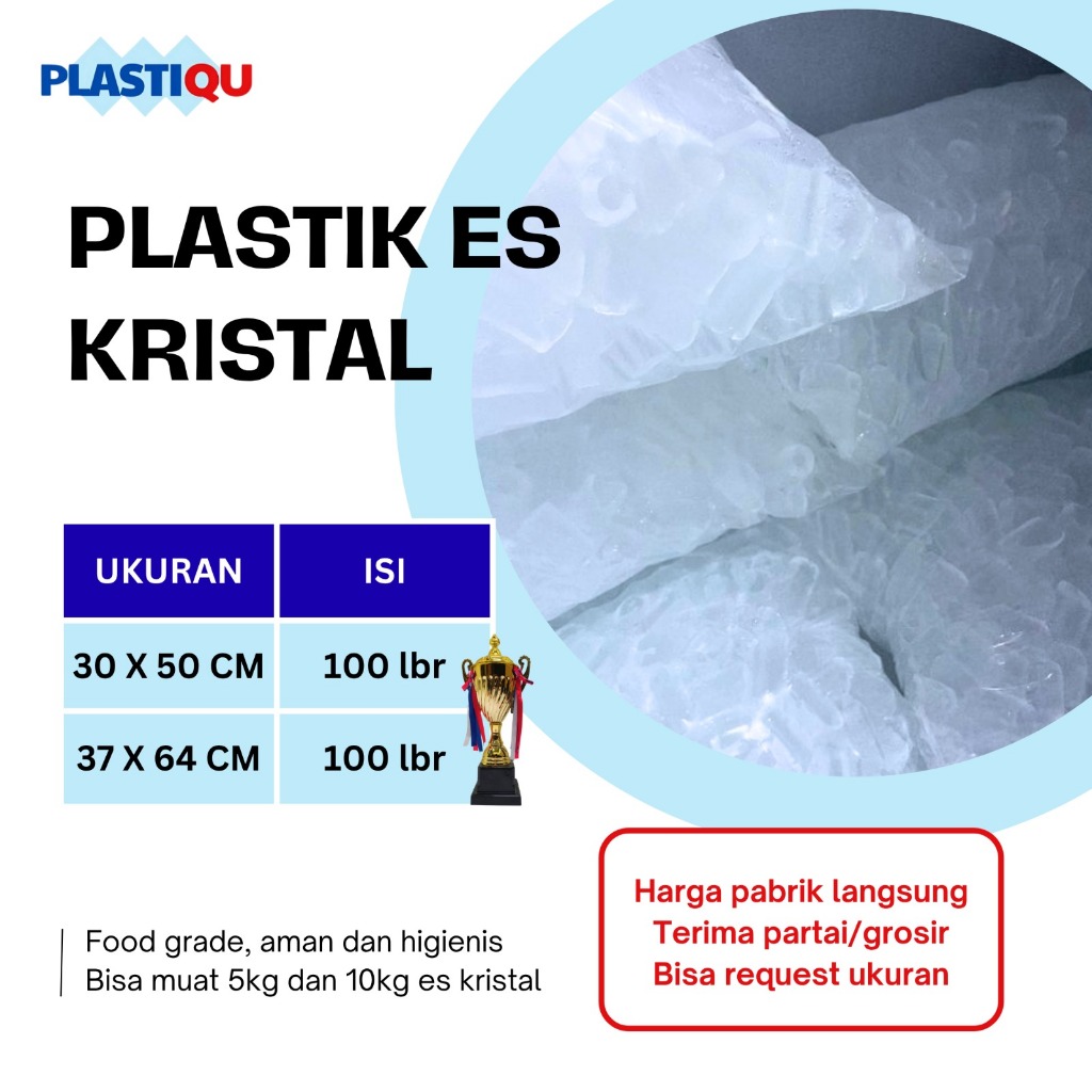 Jual Plastik Es Kristal 10 kg 5 kg Bahan PE Kuat Lentur Plastik PE Es ...