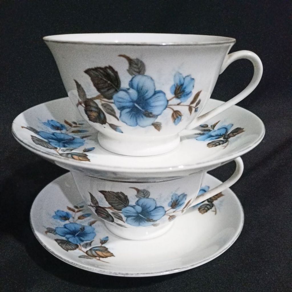 Jual Cangkir teh lawas - bunga sepatu biru (1pcs) | Shopee Indonesia
