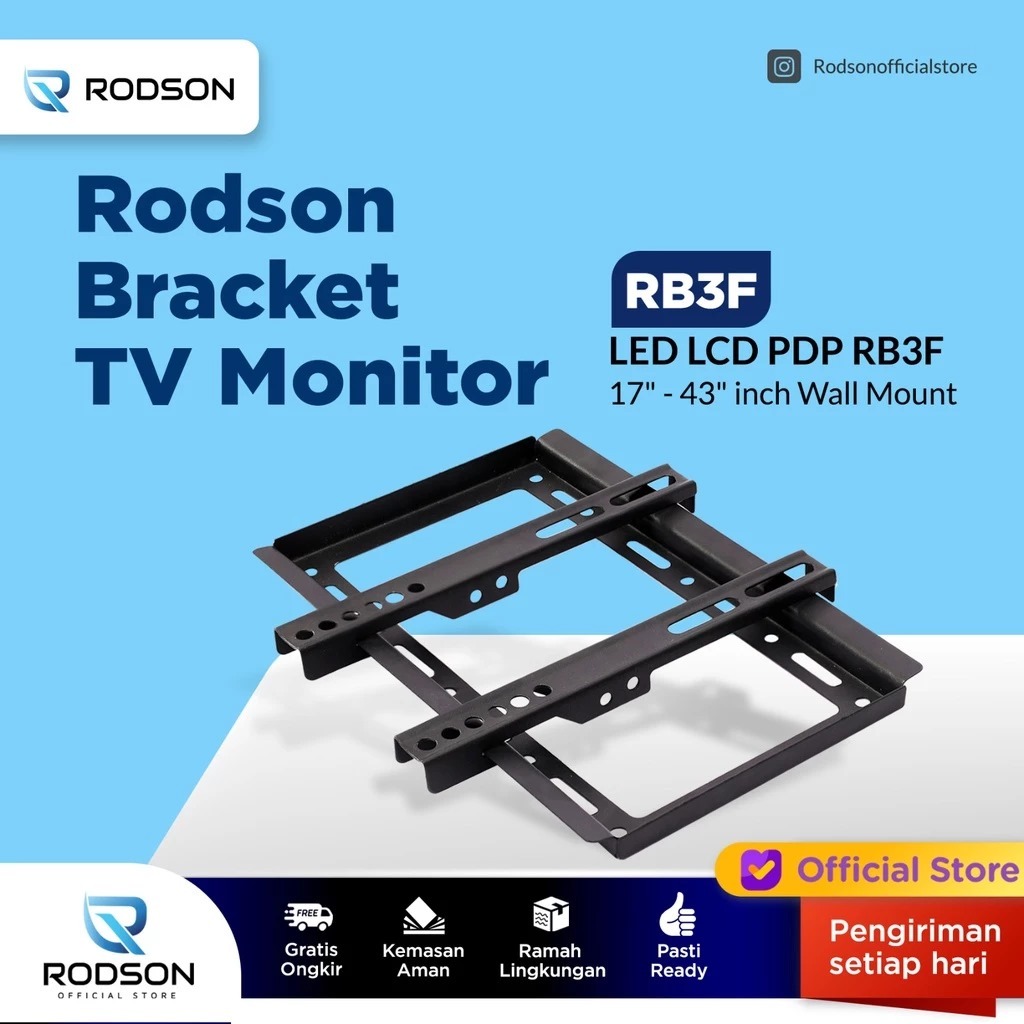 Jual Rodson Bracket TV Monitor LED LCD PDP RB3F 17" - 43" inch Breket ...