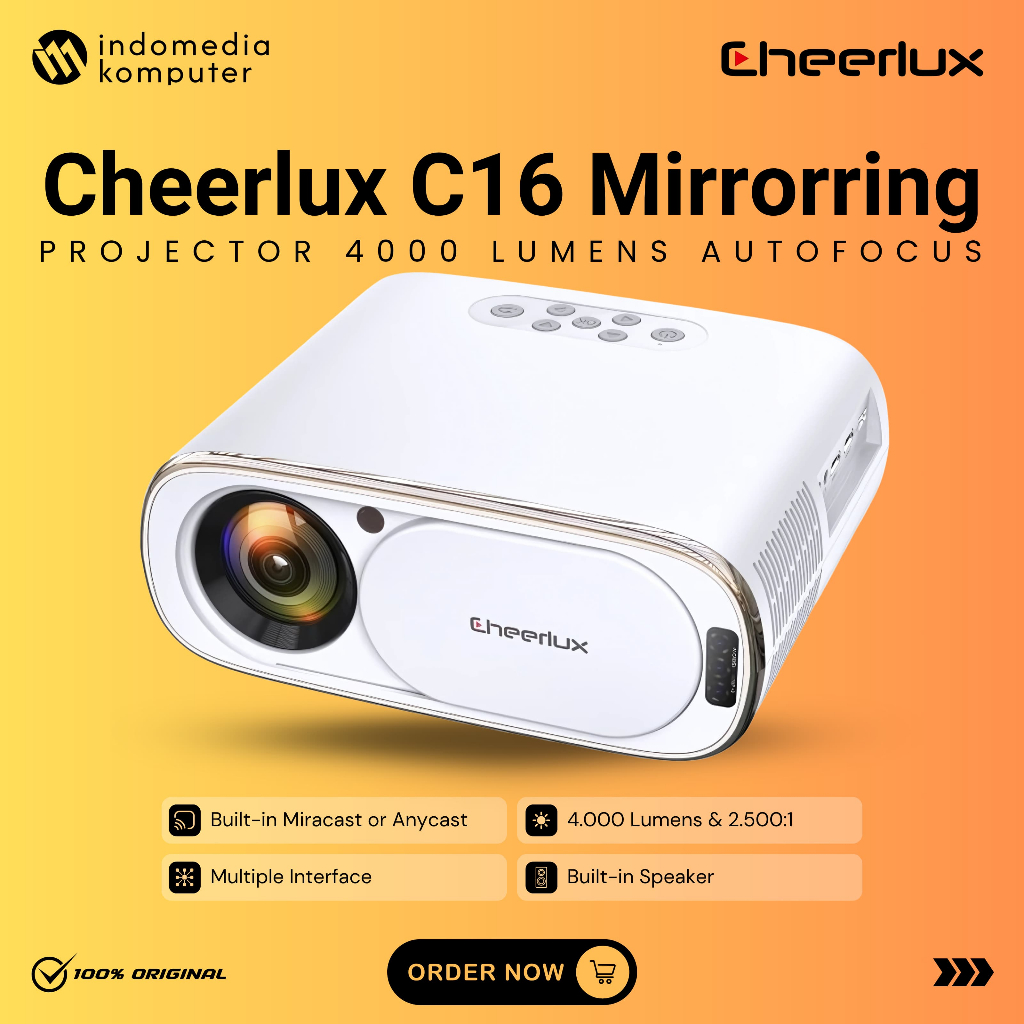 Jual PROJECTOR C16 CHEERLUX MIRRORING 4000 LUMENS AUTOFOCUS | Shopee Indonesia