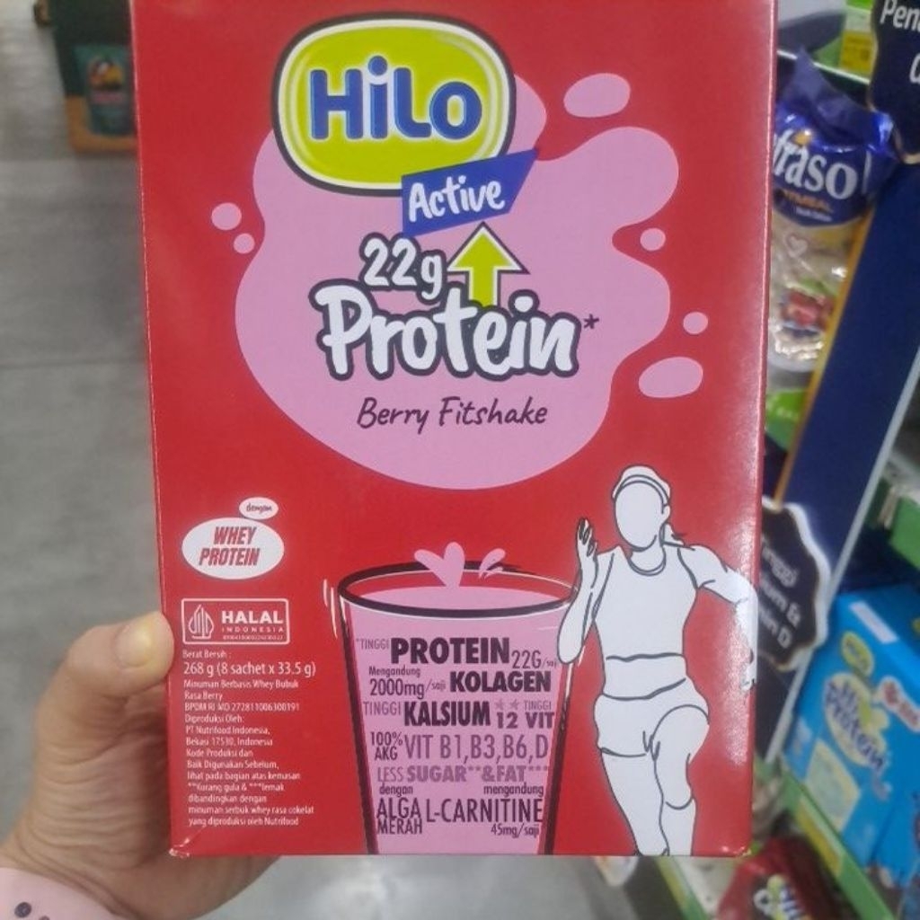 Jual Hilo active 22gr protein berry fitshake 268 gr (8sch) | Shopee ...